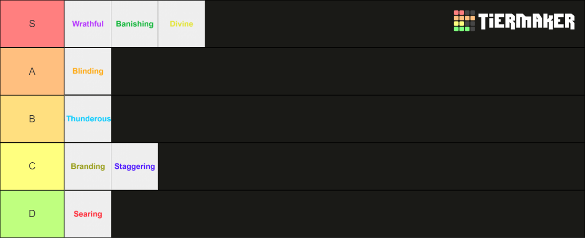 Paladin Smites Tier List (Community Rankings) - TierMaker