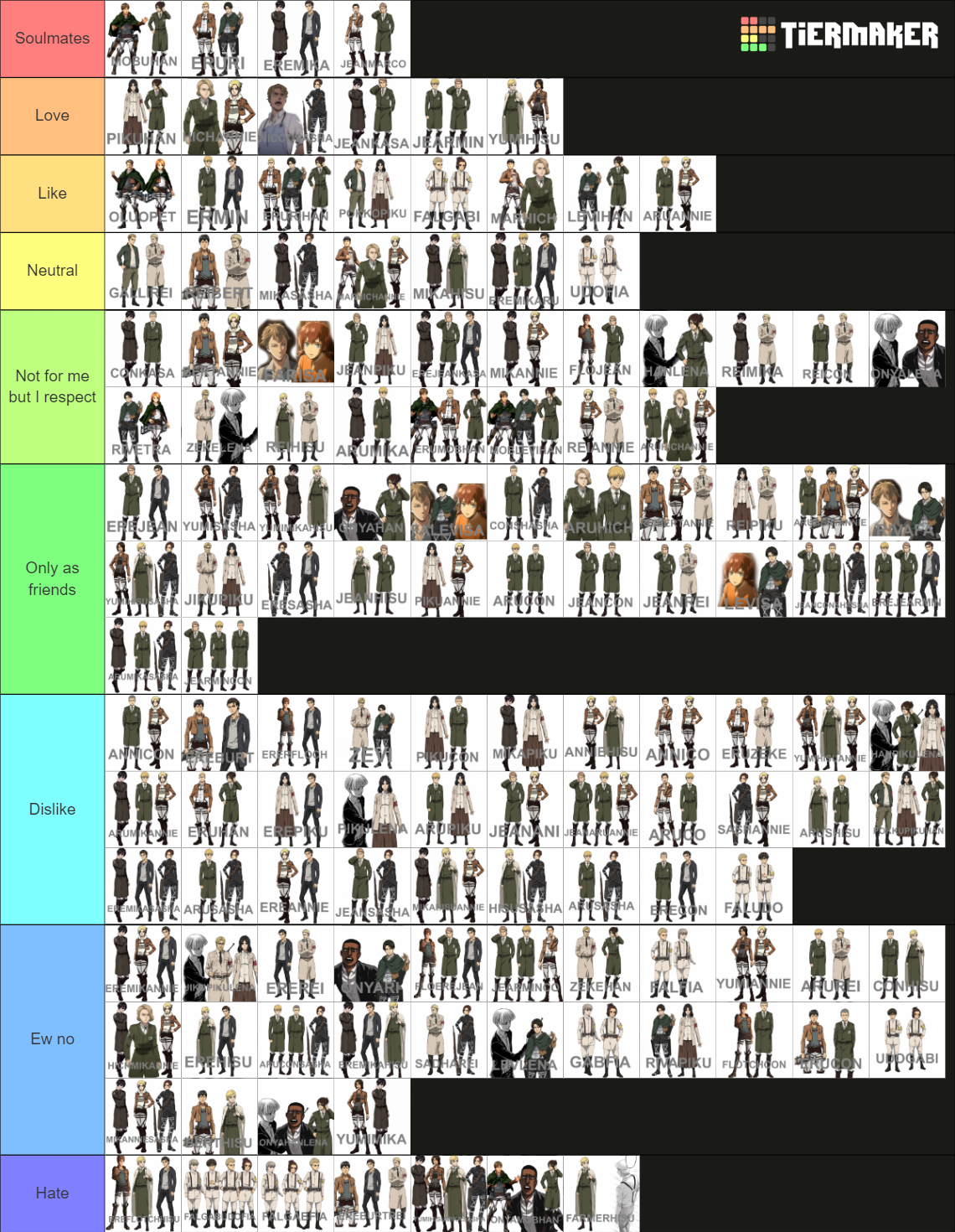 AOT/SNK full ship Tier List (Community Rankings) - TierMaker