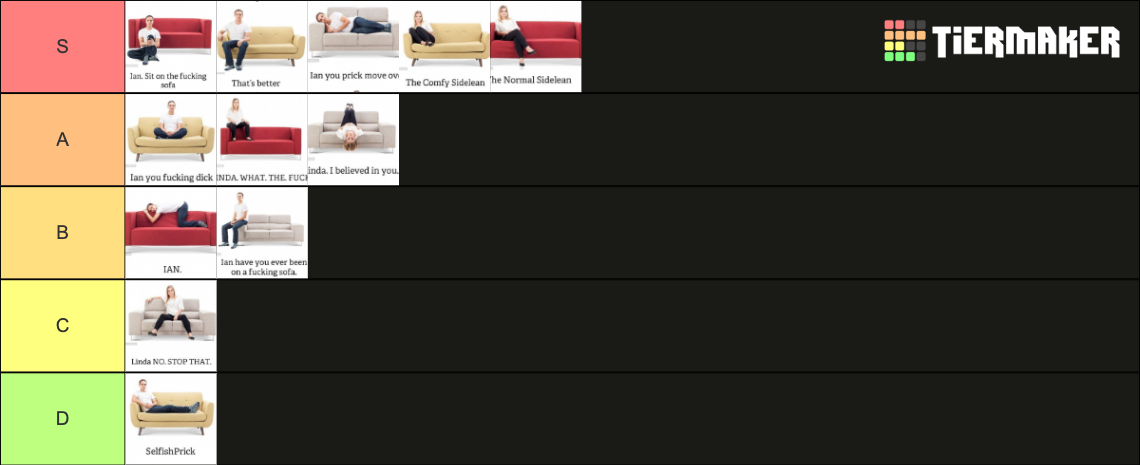 Sitting Positions tier-list Tier List (Community Rankings) - TierMaker