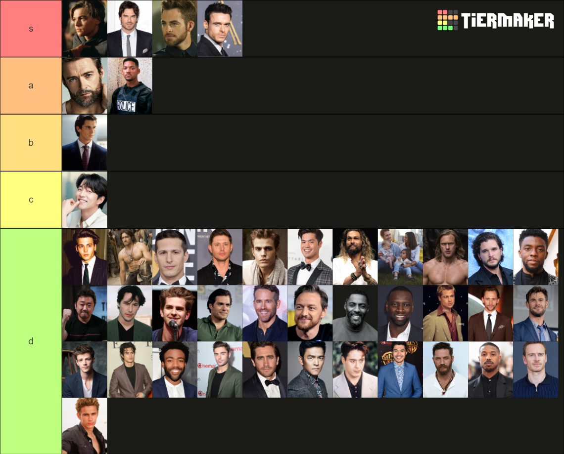handsome men Tier List (Community Rankings) - TierMaker