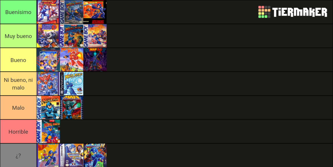Mega Man Classic Series Mega Tierlist Tier List (Community Rankings ...