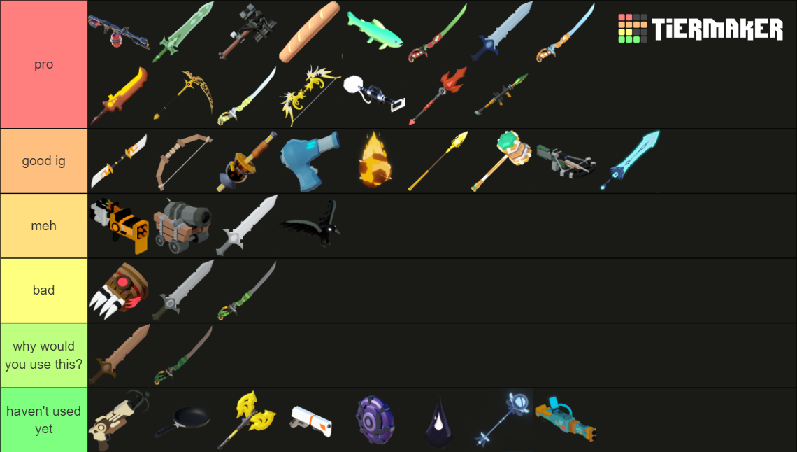 all weapons in roblox bedwars tierlist Tier List (Community Rankings ...