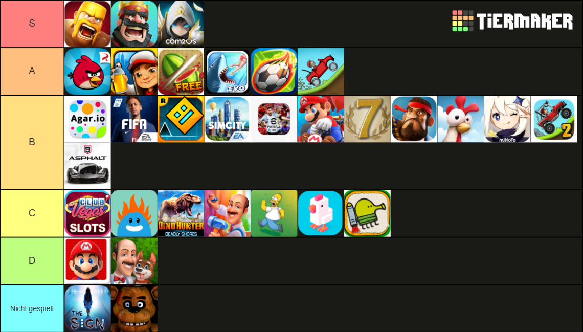 App Spiele Tier List (Community Rankings) - TierMaker