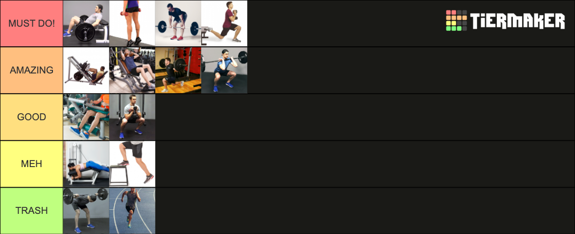 Best leg exercises Tier List (Community Rankings) - TierMaker
