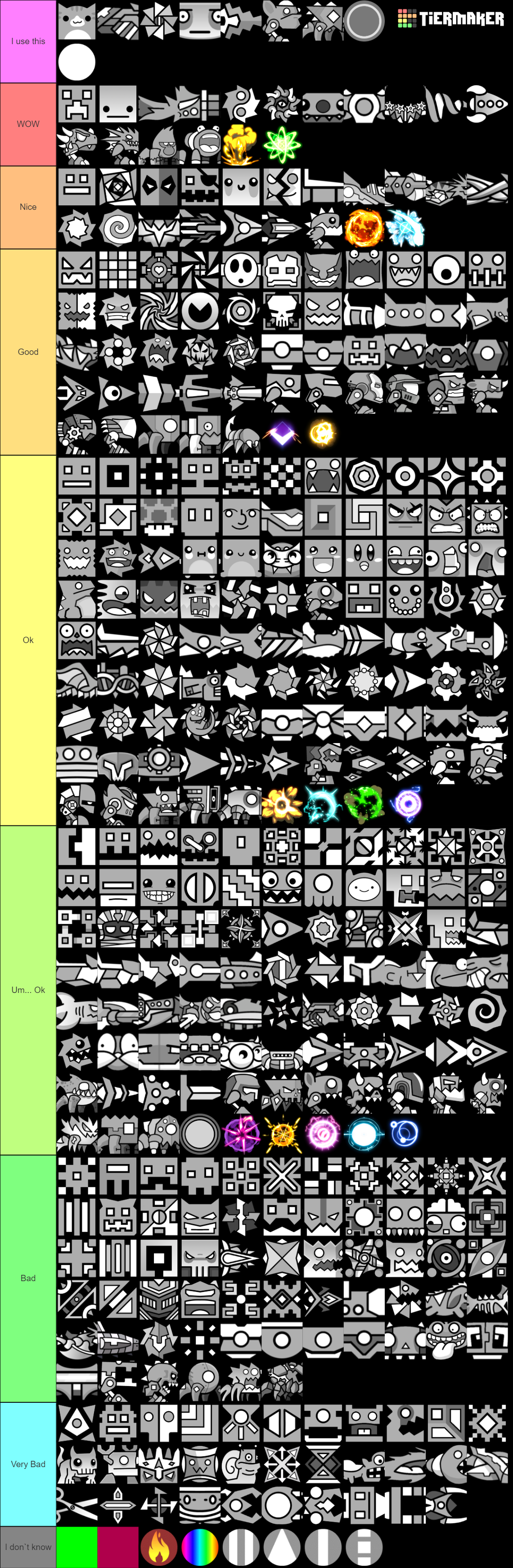 Geometry Dash All Icons Tier List (Community Rankings) - TierMaker
