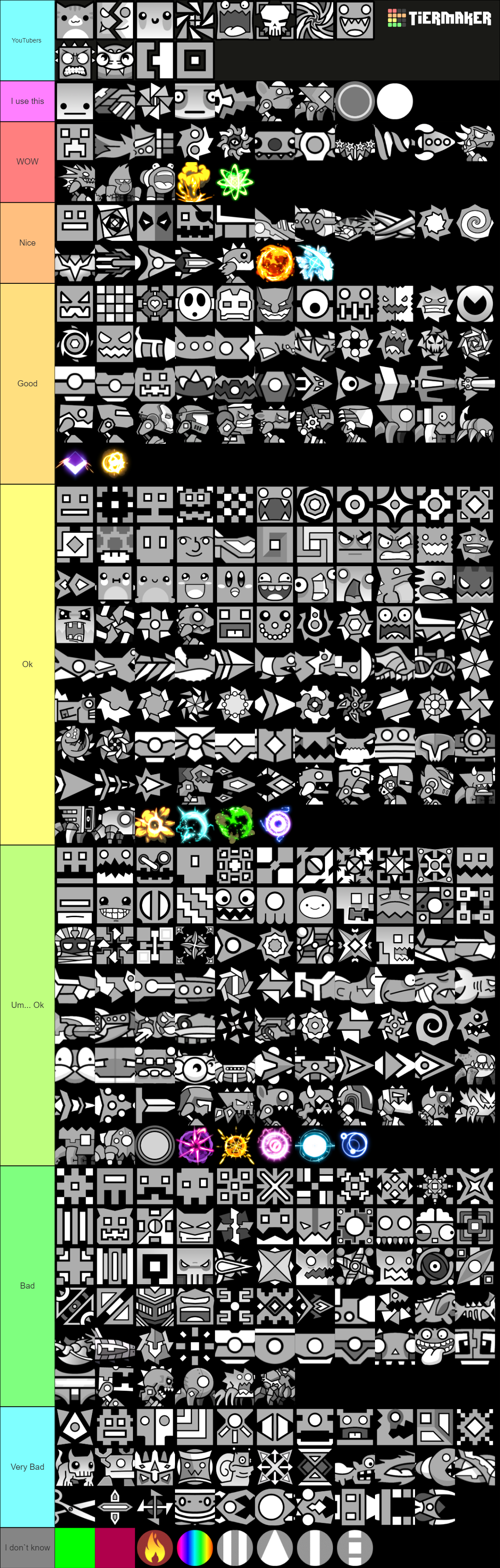 Geometry Dash All Icons Tier List (Community Rankings) - TierMaker