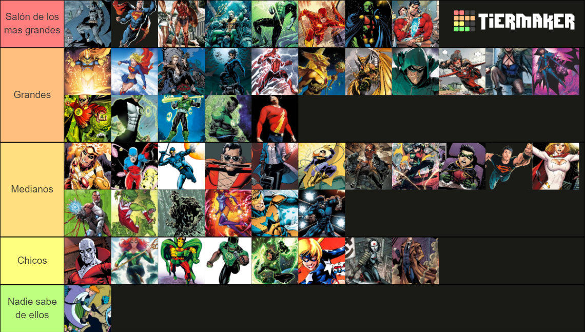 DC Comics Heroes Tier List (Community Rankings) - TierMaker