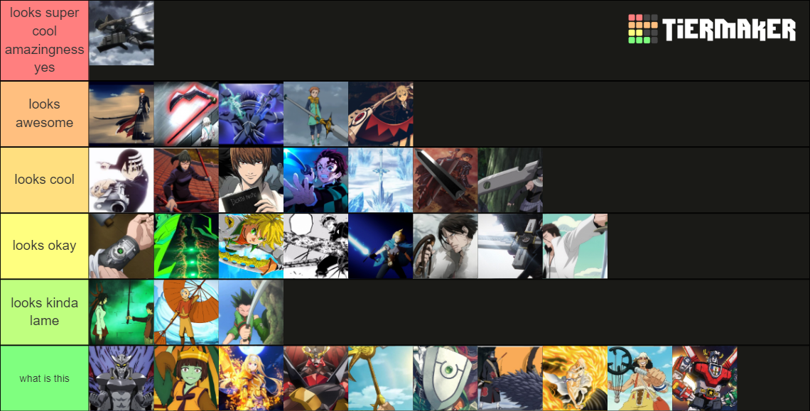 Anime Weapons Tier List (Community Rankings) - TierMaker