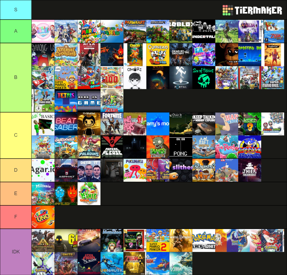 Video games Tier List (Community Rankings) - TierMaker