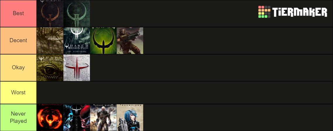 Quake Games Tier List (Community Rankings) - TierMaker