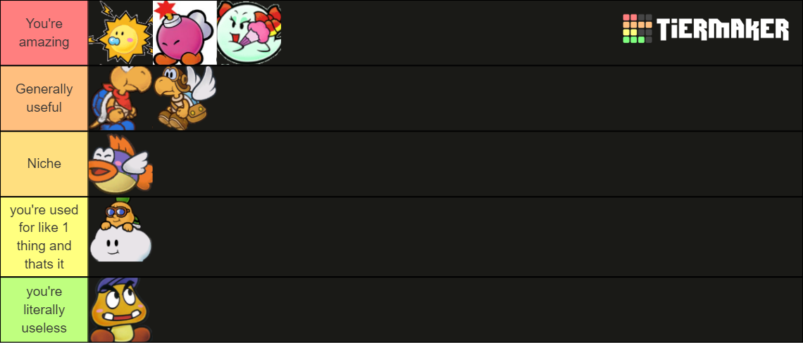 Paper Mario Partners Tier List (Community Rankings) - TierMaker