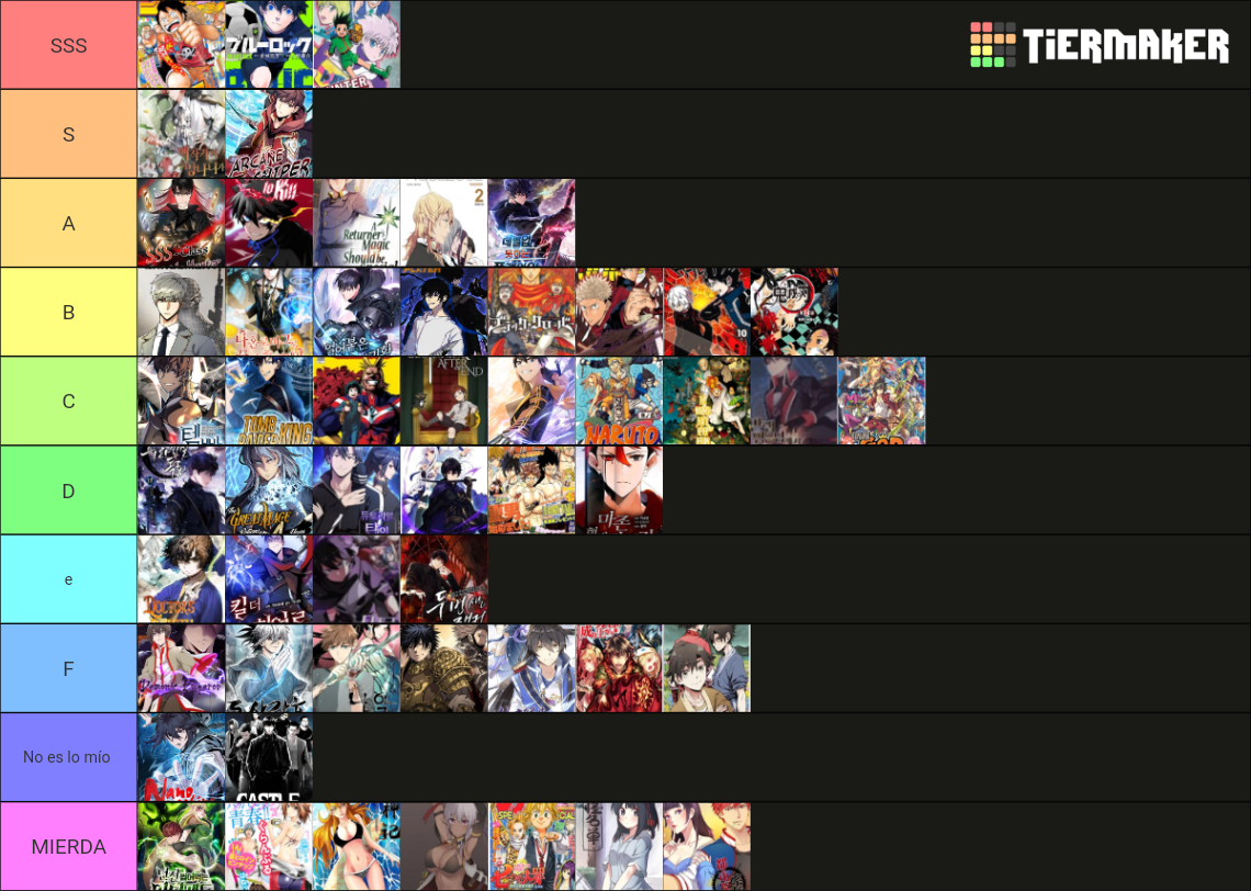 WEBTOON/MANGA/MANHWA/MANHUA TIER LIST Tier List (Community Rankings) - TierMaker