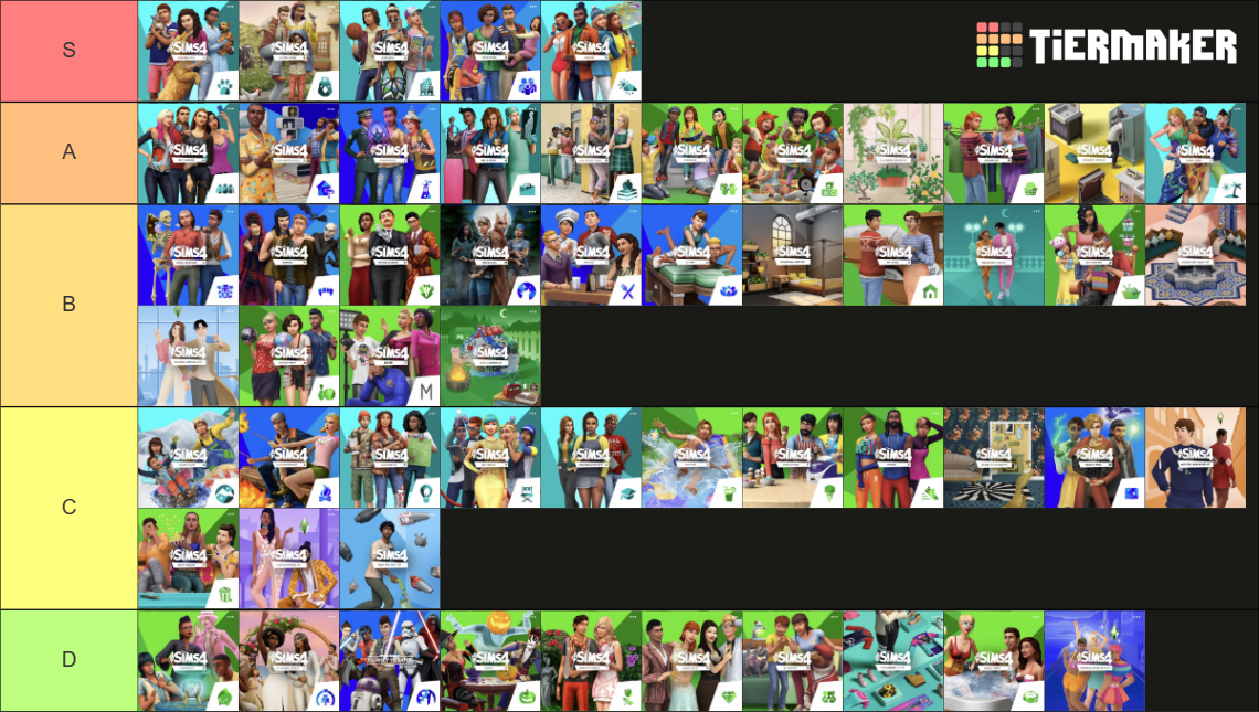 Create A The Sims 4 Packs Ranking Tier List – ADMFZ