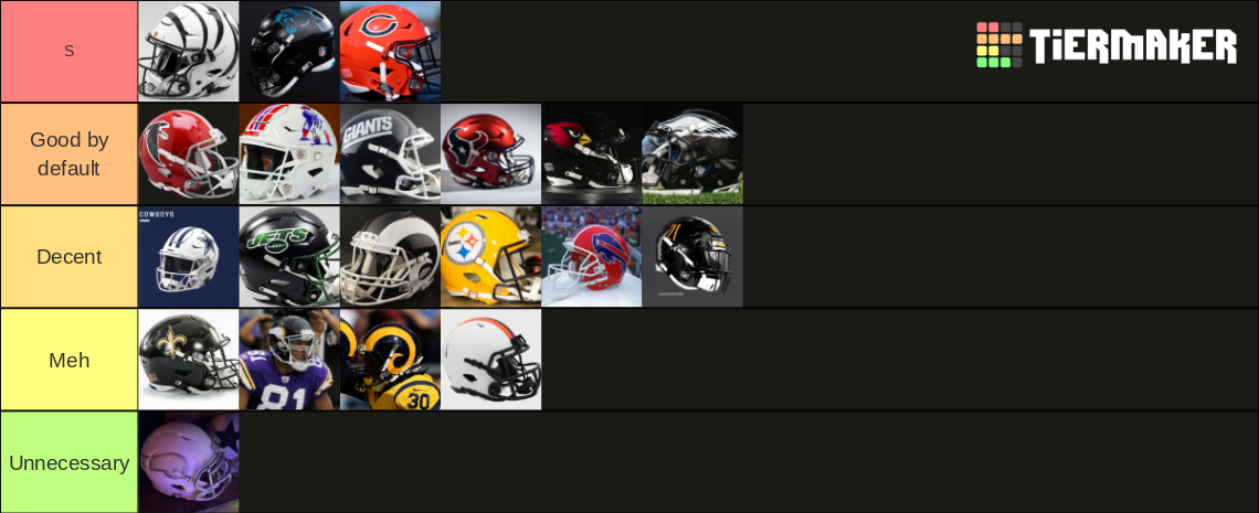 NFL Alternate Helmets Ranked Tier List (Community Rankings) - TierMaker