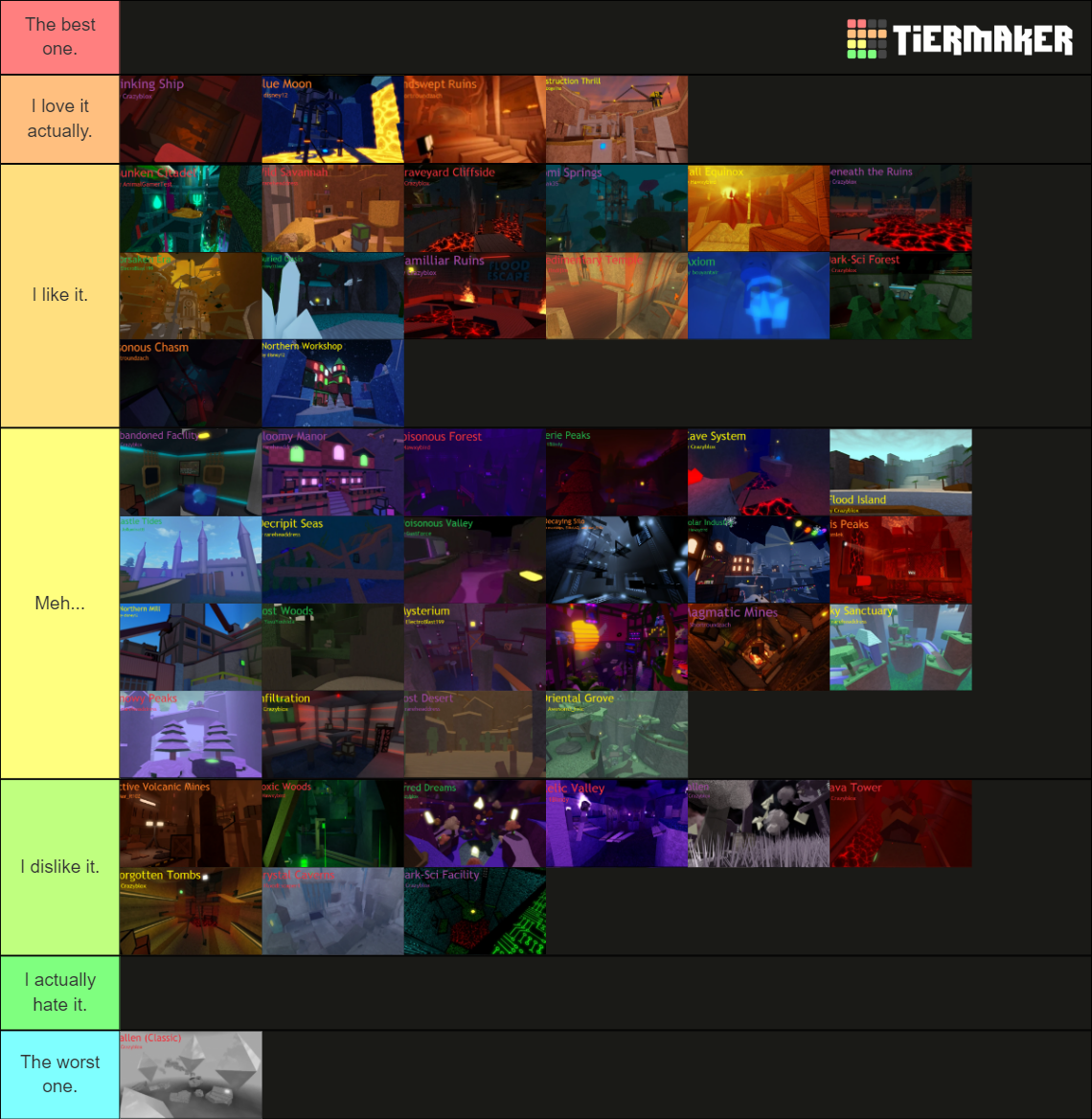 (Roblox) Flood Escape 2 Maps (as of May 2023) Tier List (Community ...