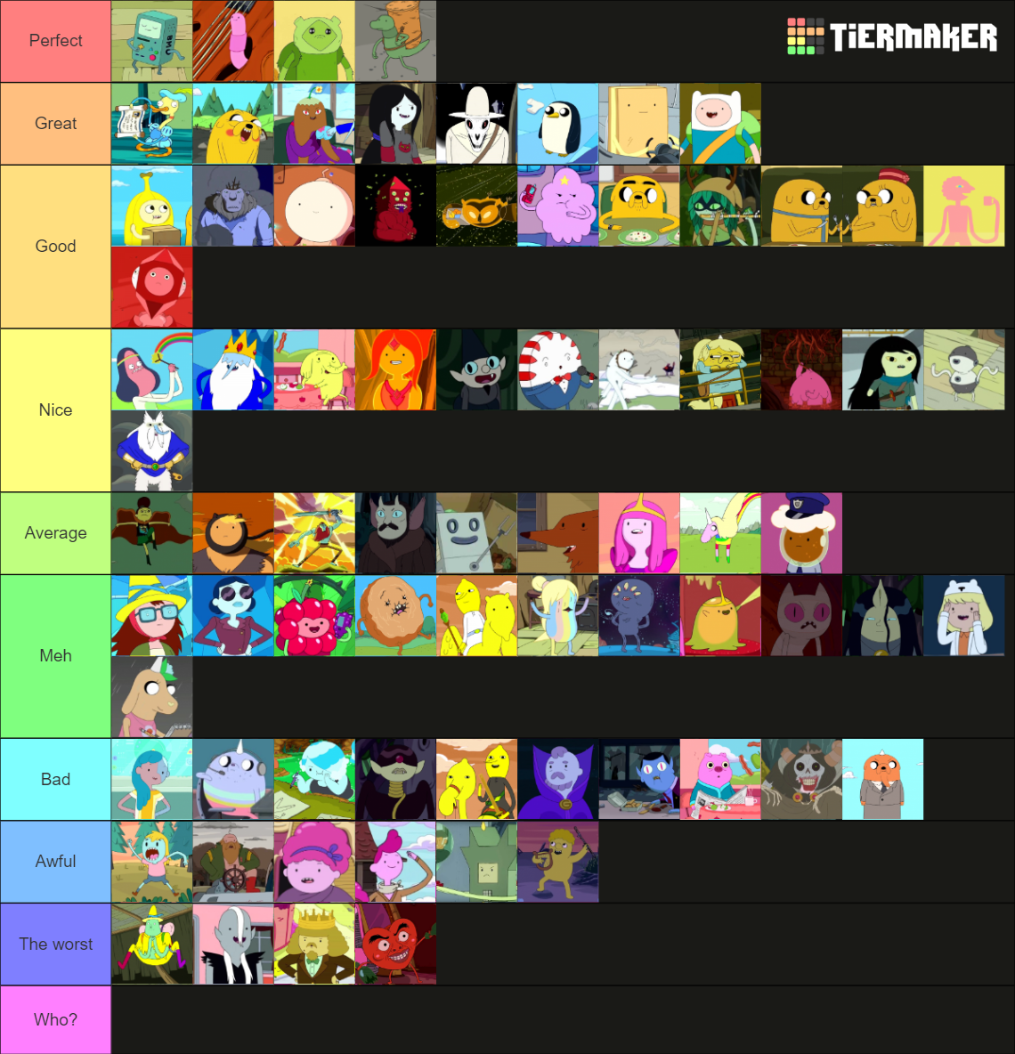 Adventure Time Characters (Major and recurring) Tier List (Community ...