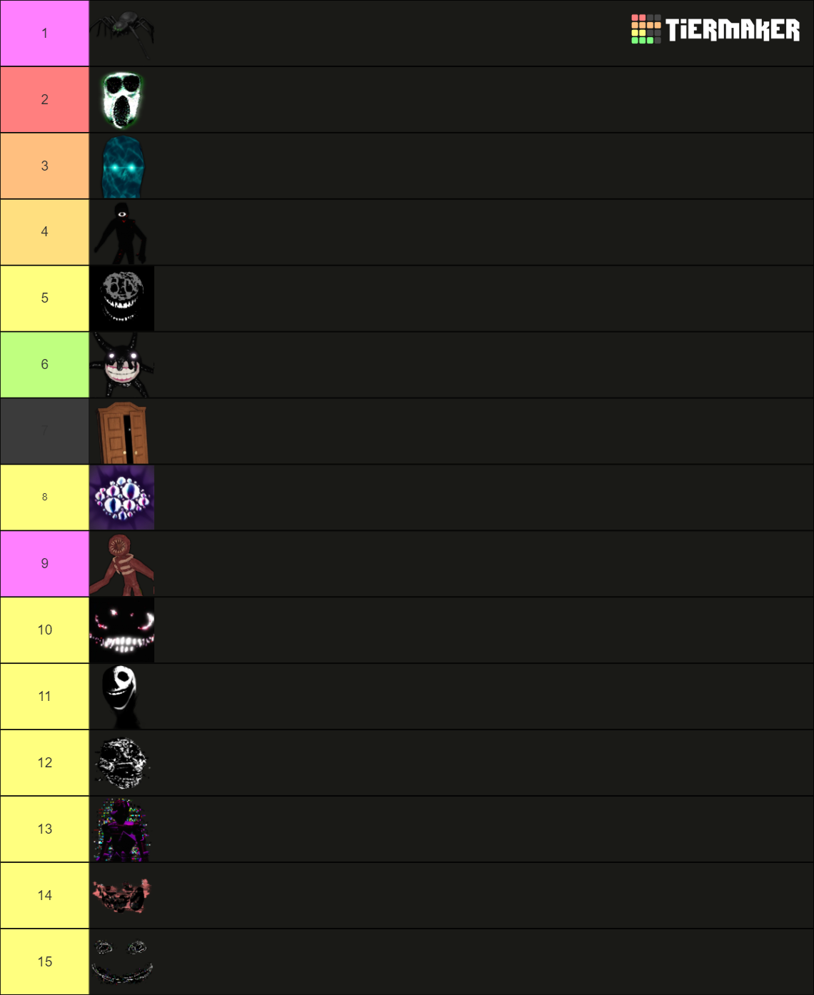 Doors Rooms Entities Tier List (Community Rankings) - TierMaker