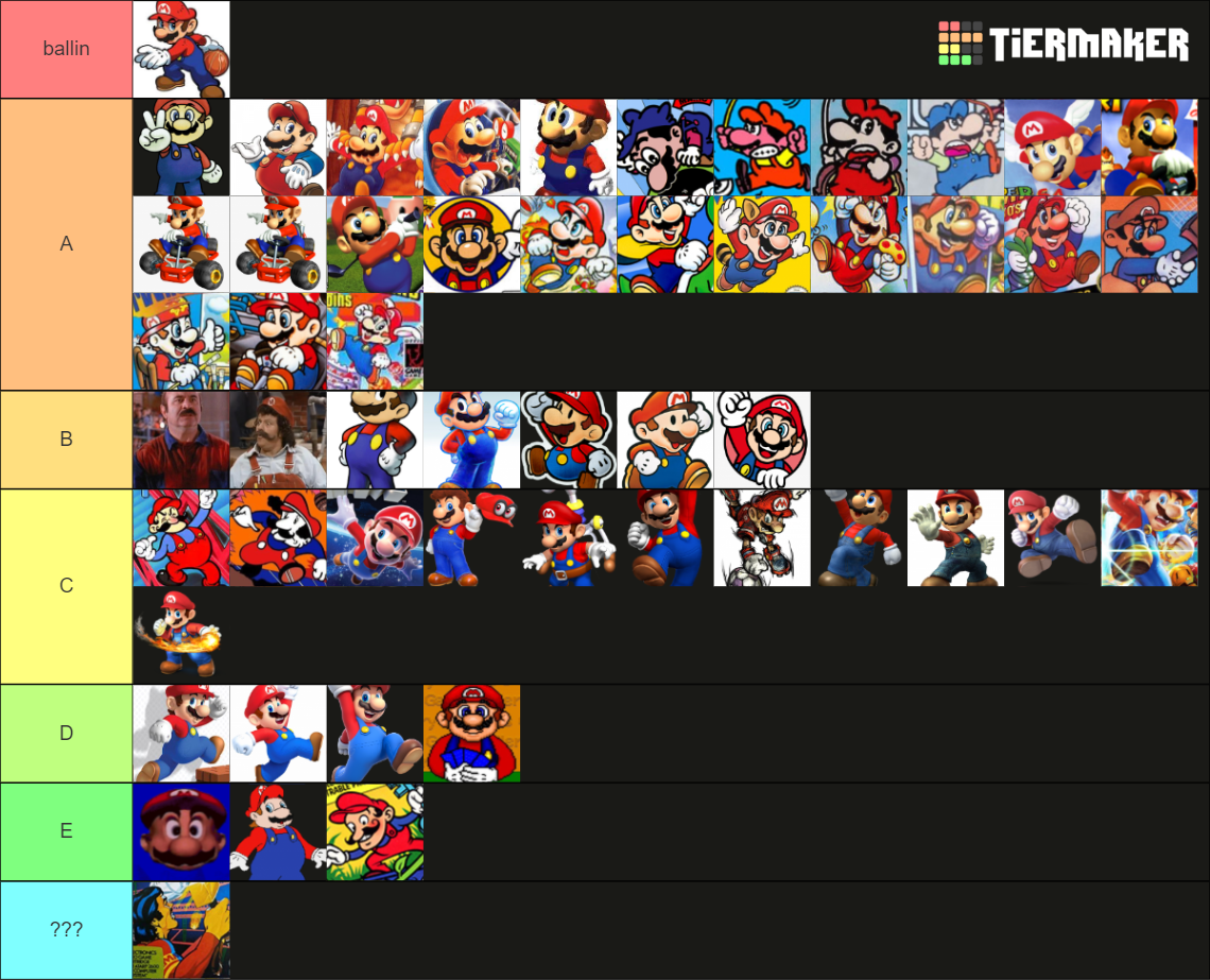 Super Mario Designs Tier List (Community Rankings) - TierMaker