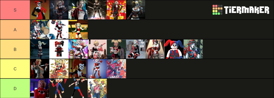 Batman Villain Designs: Harley Quinn Tier List (Community Rankings ...
