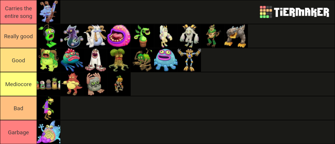 My Singing Monsters - Plant Island Monsters Tier List (Community Rankings) - TierMaker