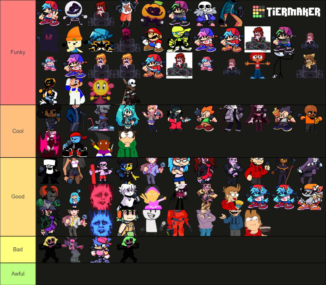 Friday Night Funkin' Characters (+Mods, Parappa and more) Tier List ...