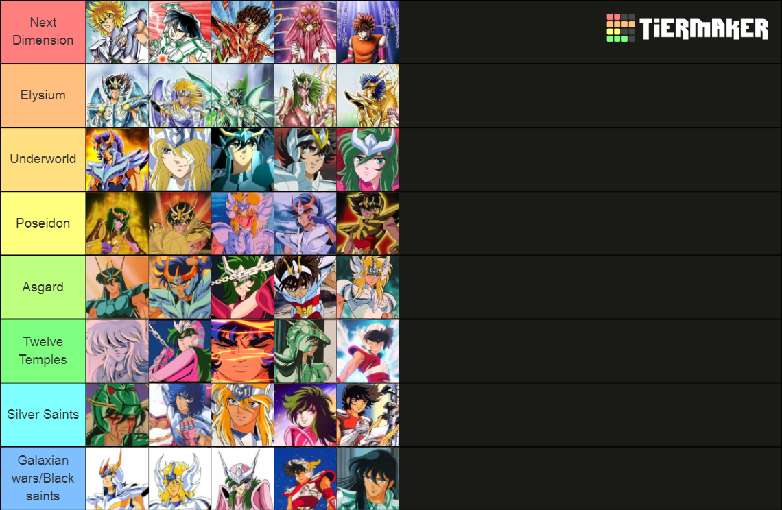 saint seiya protagonists best to worst in each arc Tier List (Community ...