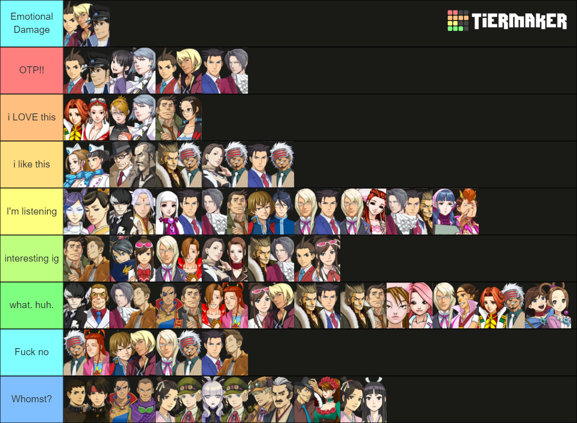 Ace Attorney Ships (Includes Rare Pairs) Tier List (Community Rankings ...