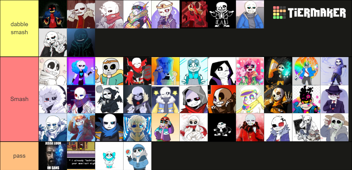 Sans Undertale AUs Tier List (Community Rankings) - TierMaker