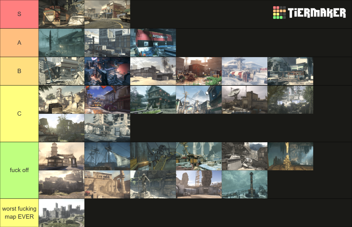 Call of Duty Ghosts Maps Tier List (Community Rankings) - TierMaker
