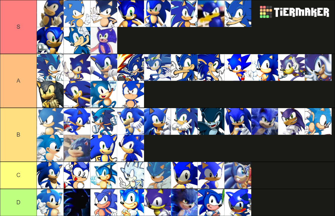 Sonic Design Iterations Tier List (Community Rankings) - TierMaker