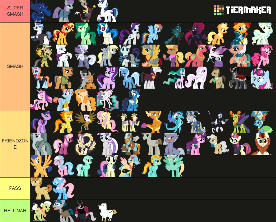 MLP Smash or Pass (G4 and G5) Tier List (Community Rankings) - TierMaker