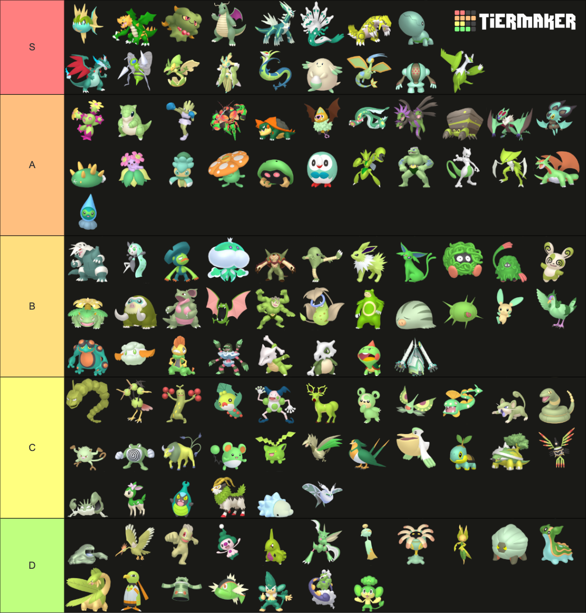 Green Shiny Pokemon Tier List (Community Rankings) - TierMaker