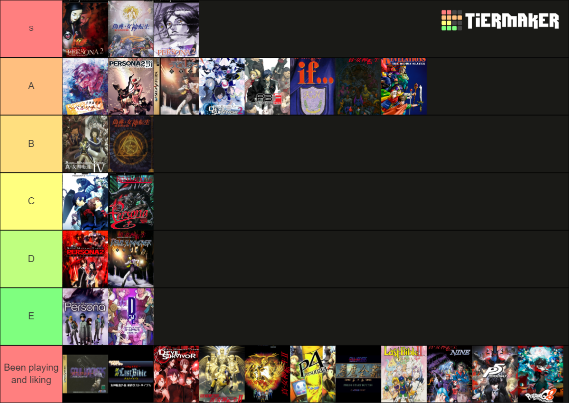 The ULTIMATE Megaten games Tier List (Community Rankings) - TierMaker