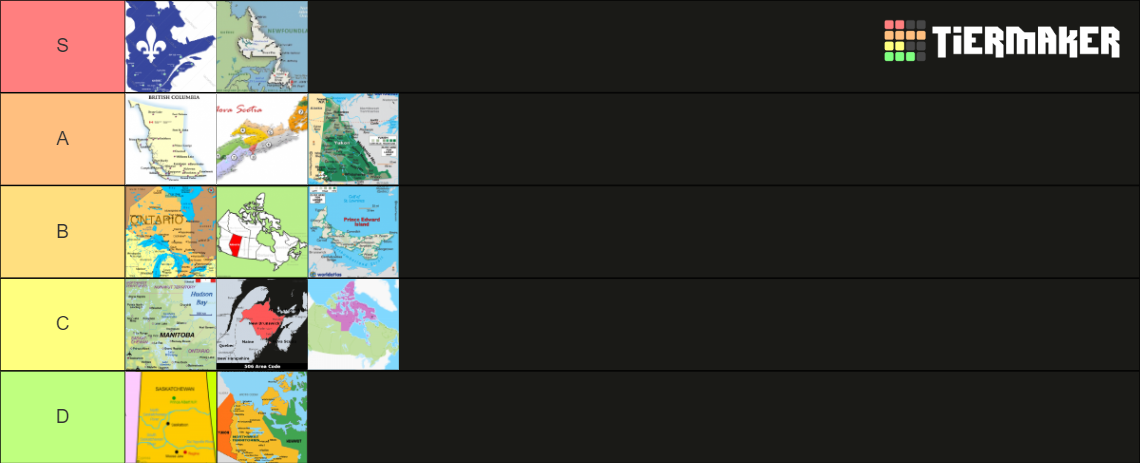 Canadian Provinces Tier List (Community Rankings) - TierMaker