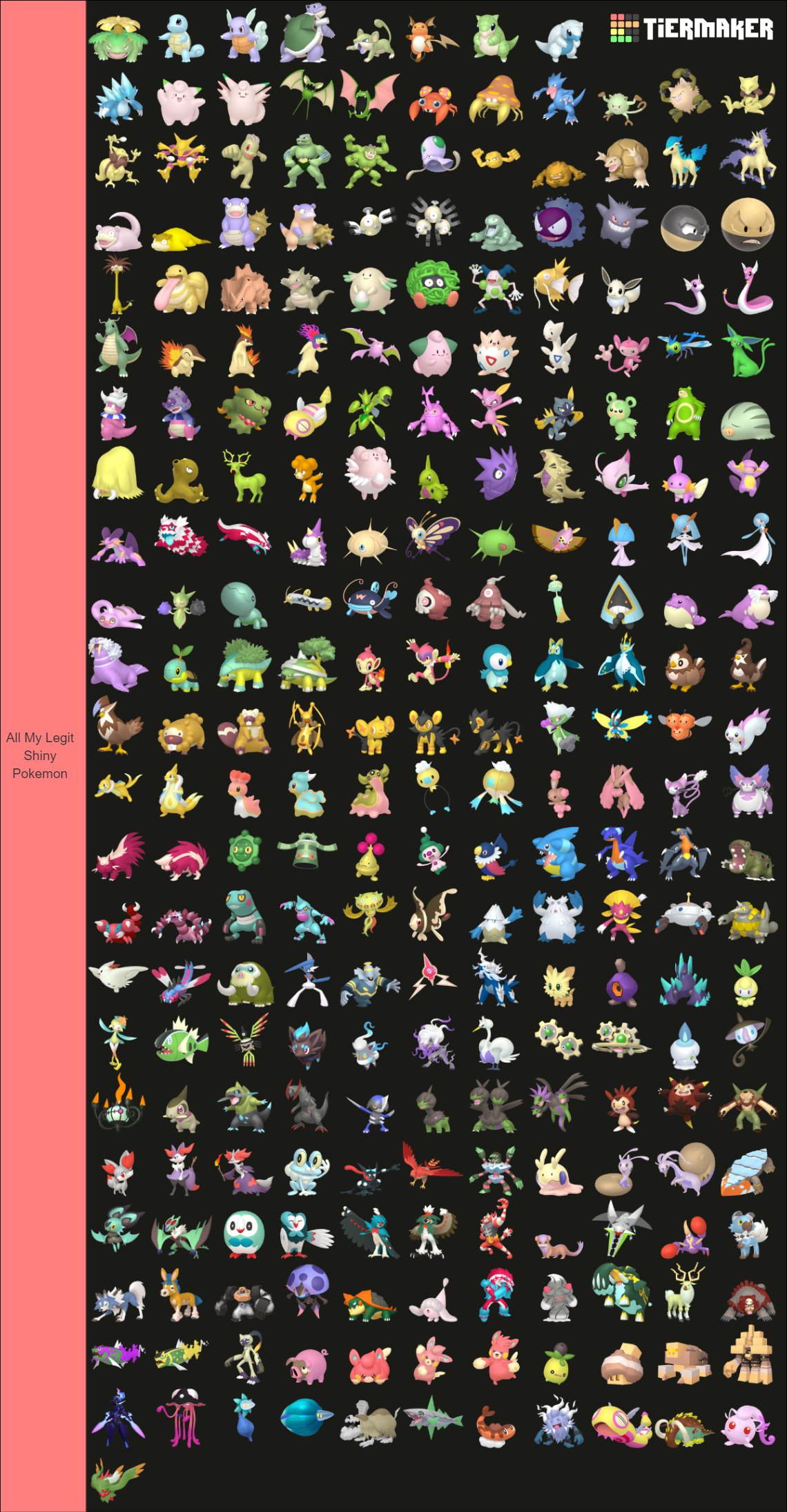 Shiny Pokemon (Up to Gen IX Teal Mask DLC) Tier List (Community ...