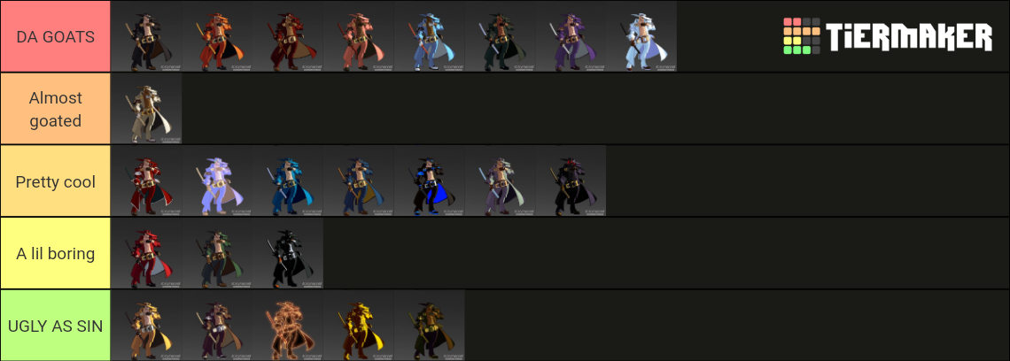 Johnny colors Tier List (Community Rankings) - TierMaker