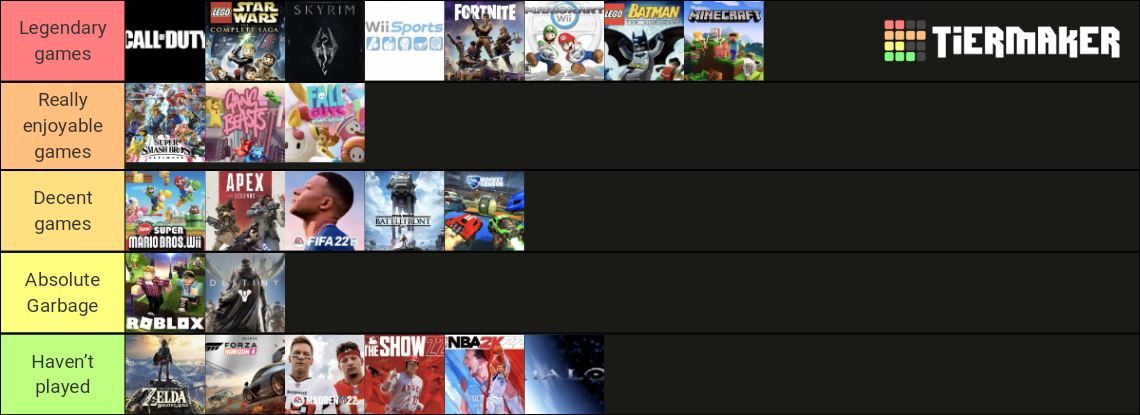 Best video games of all time Tier List (Community Rankings) - TierMaker