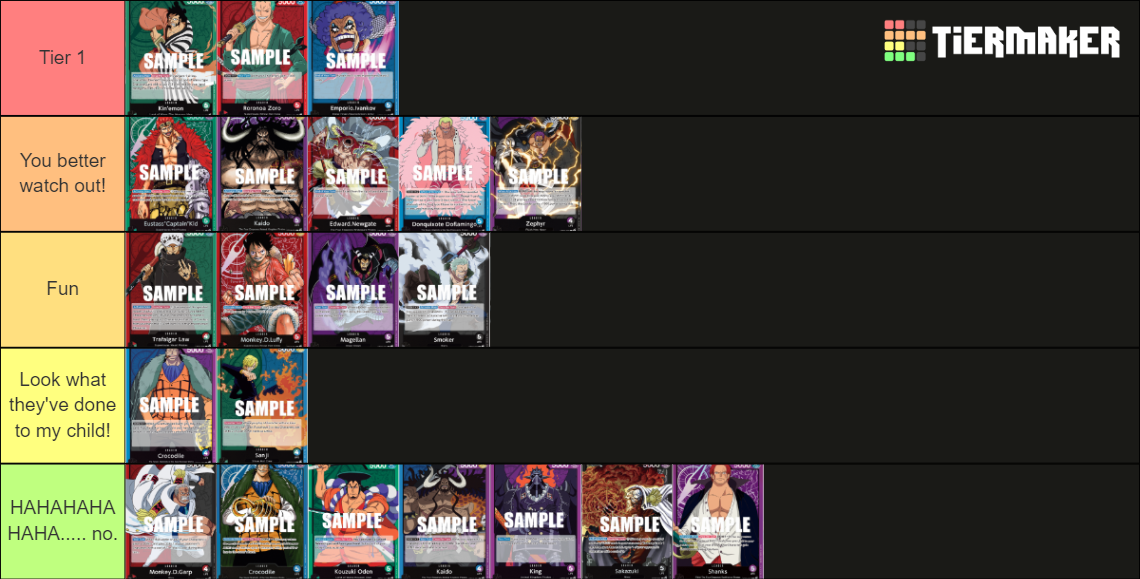 Guan Pi TCG - OP02 Leader's Tier List (Community Rankings) - TierMaker