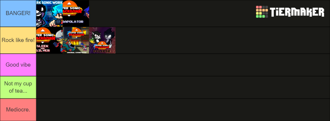 FNF Super Sonic Smackdown Tier List (Community Rankings) - TierMaker FNF Super Sonic Smackdown Tier List (Community Rankings) - TierMaker