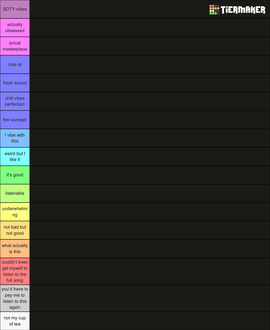 music ranking Tier List (Community Rankings) - TierMaker