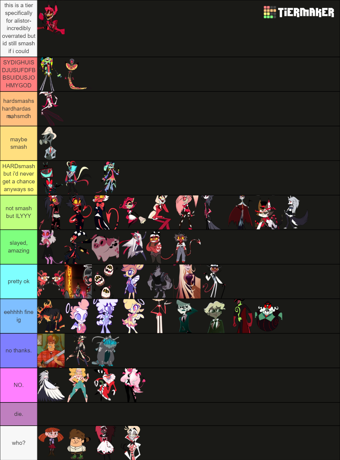 Hazbin Hotel & Helluva Boss Tier List (Community Rankings) - TierMaker