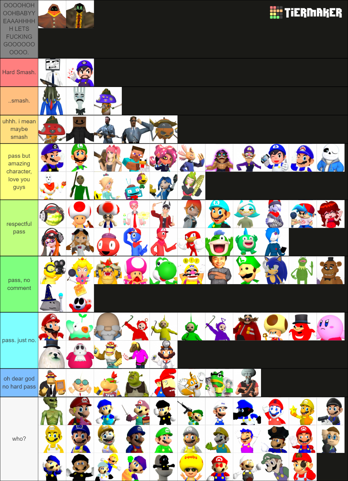 SMG4 Characters [130] Tier List (Community Rankings) - TierMaker