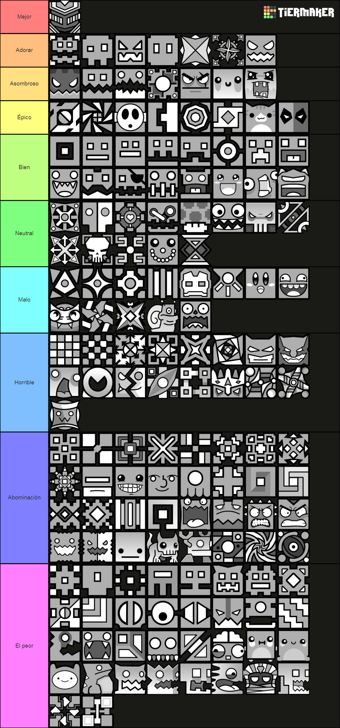 Geometry Dash Icons (Cubes) Tier List (Community Rankings) - TierMaker
