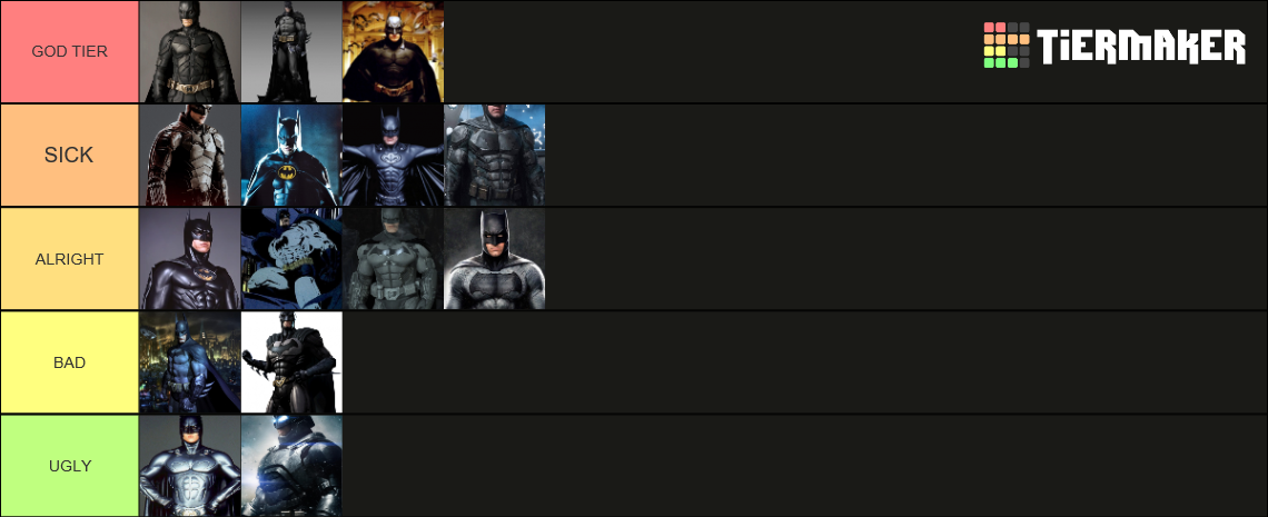 Recent DC Tier Lists - TierMaker