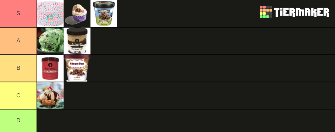 ice creams Tier List (Community Rankings) - TierMaker
