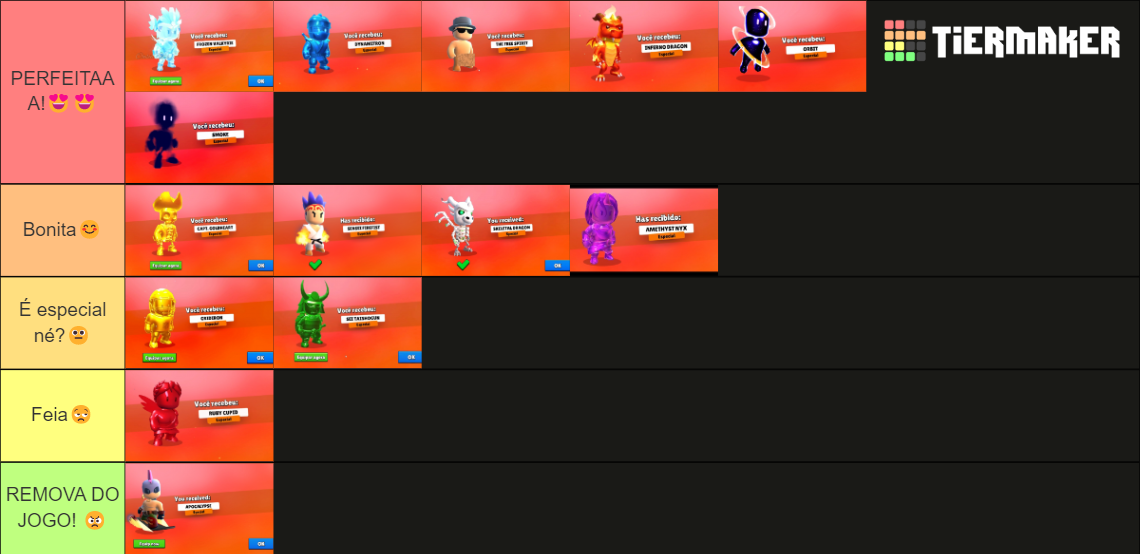 Skins Especiais do Stumble Guys Tier List (Community Rankings) - TierMaker