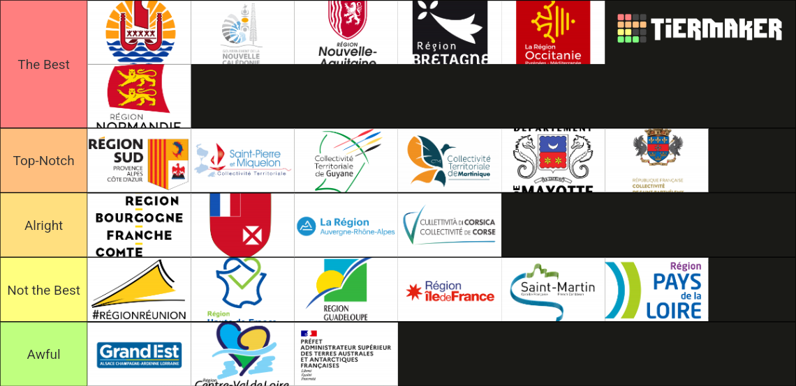 Logos of French Regions and Territories Tier List (Community Rankings ...
