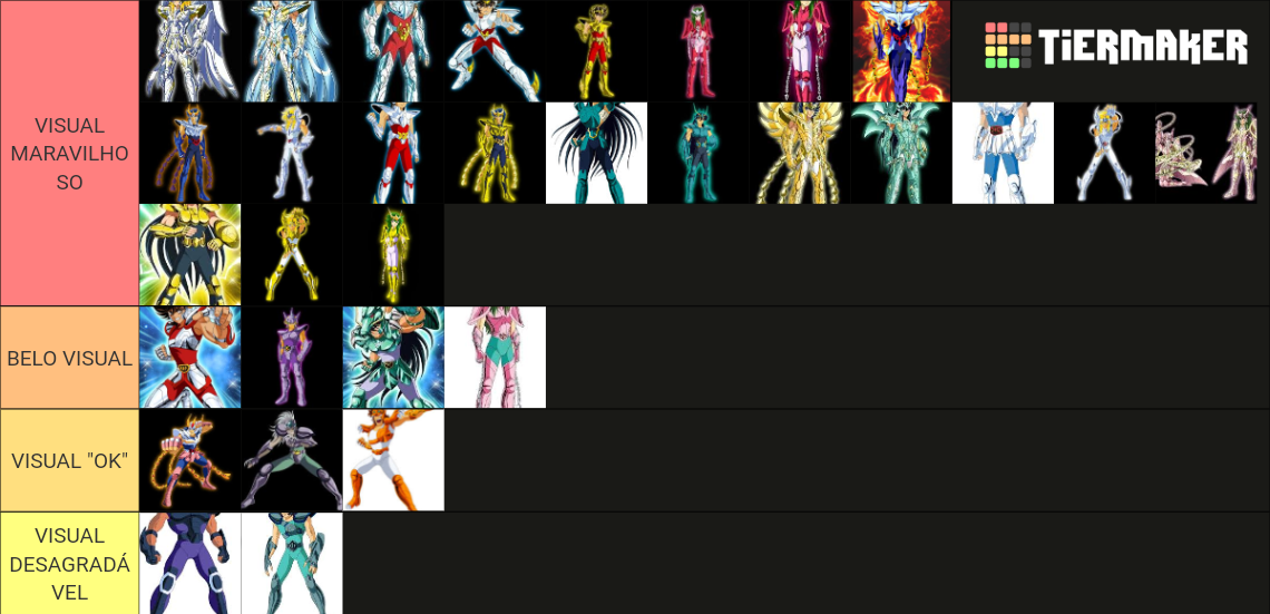 TODAS AS FORMAS DAS ARMADURAS DE BRONZE (ANIME) Tier List (Community ...