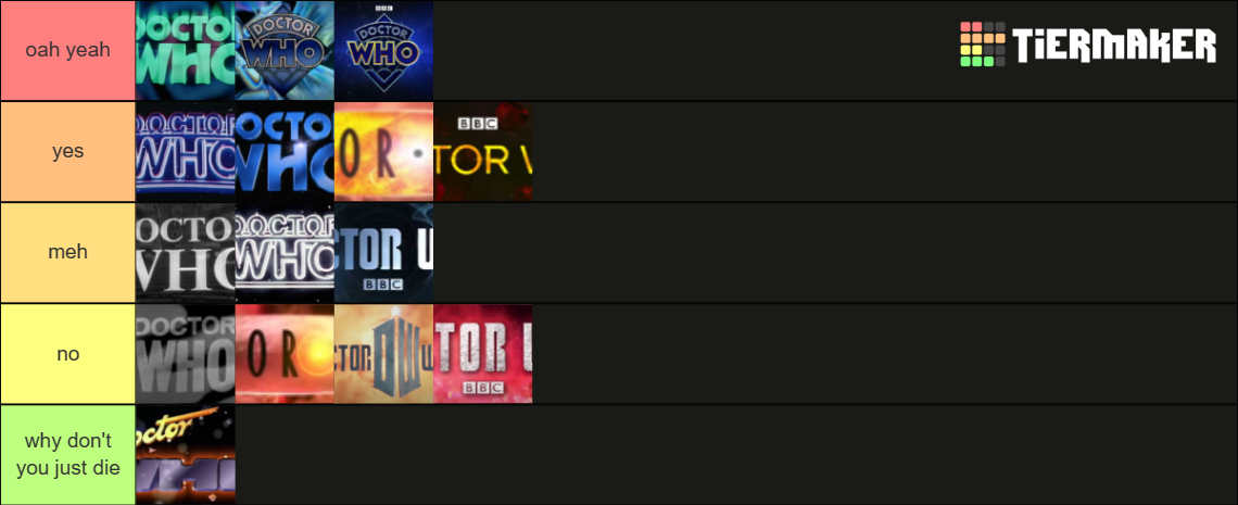 DOCTOR WHO LOGO'S Tier List (Community Rankings) - TierMaker