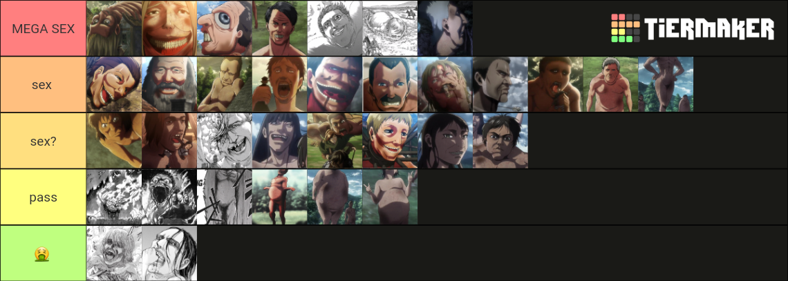 Attack on Titan Pure Titans Tier List (Community Rankings) - TierMaker
